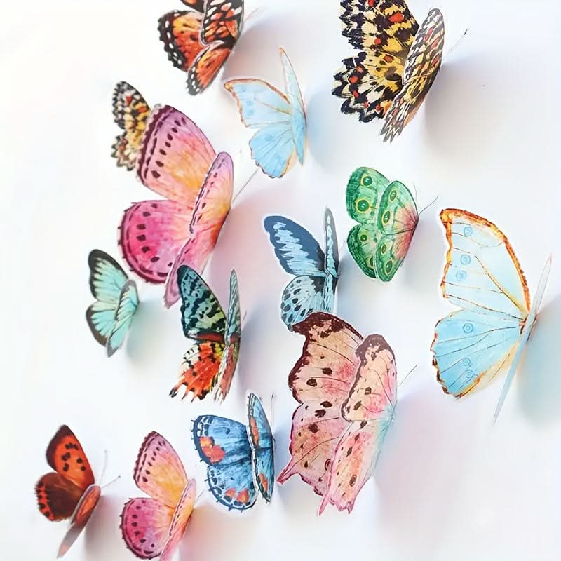36-Piece 3D Watercolor Butterfly Wall Decor Set – Realistic Butterfly ...